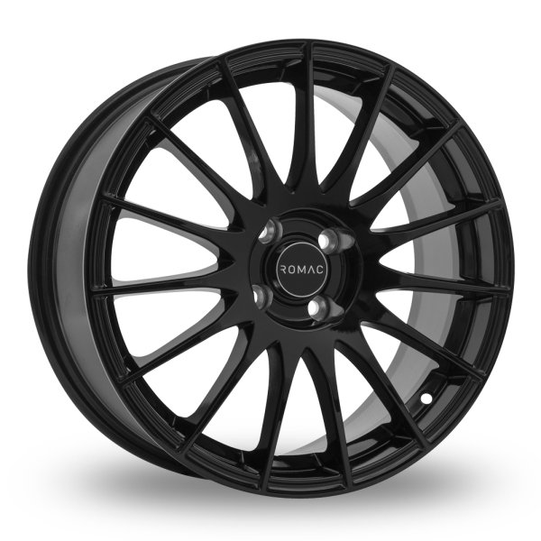 BM Autosport - NEW 15 INCH ROMAC PULSE ALLOY WHEELS IN GLOSS BLACK 4x108...